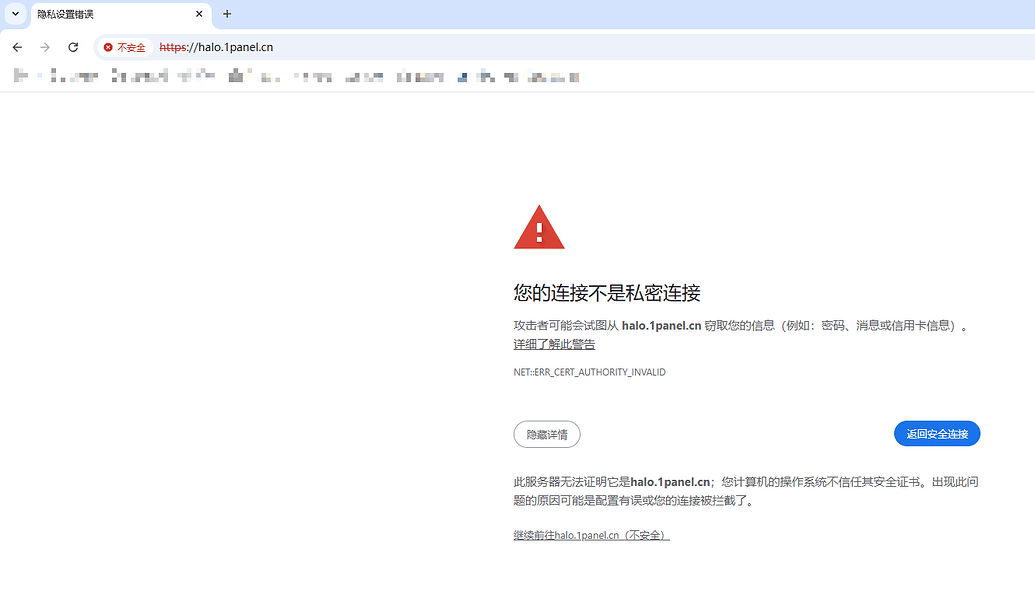 1Panel 网站使用自签证书开启HTTPS：显示不安全提示的解决方案 - 1Panel - 社区论坛 - FIT2CLOUD 飞致云