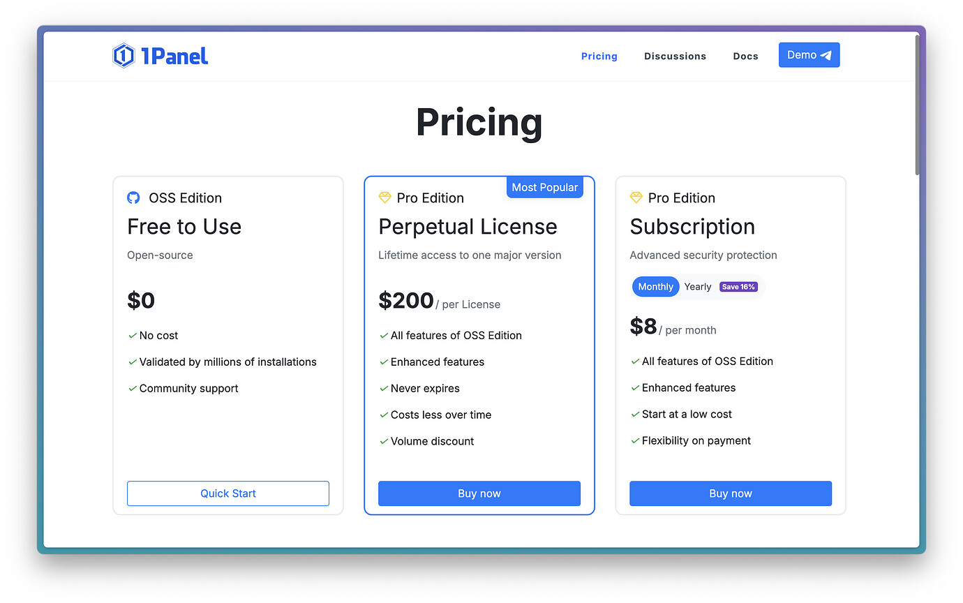 1Panel 版本买断全球上线！ - 1Panel - 社区论坛 - FIT2CLOUD 飞致云
