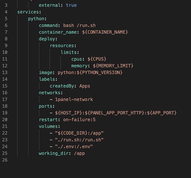 服务内部错误: invalid spec: :/app: empty section between colons python 环境重启 - 1Panel - 社区论坛 ...