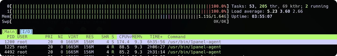 V2 版本 Agent 服务 CPU 占用极高 - 1Panel - 社区论坛 - FIT2CLOUD 飞致云